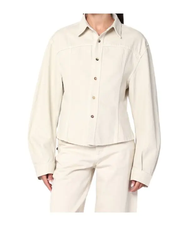 HAIKURE Fitted Button-up Shirt With Logo Patch - White