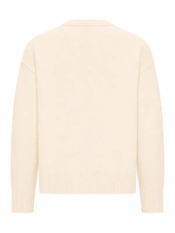 AMI Paris De Coeur Crewneck Jumper - White/black