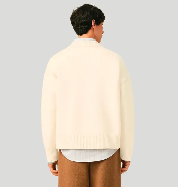 AMI Paris De Coeur Crewneck Jumper - White/black
