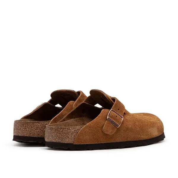 BIRKENSTOCK Suede Clog With Buckle - Brown