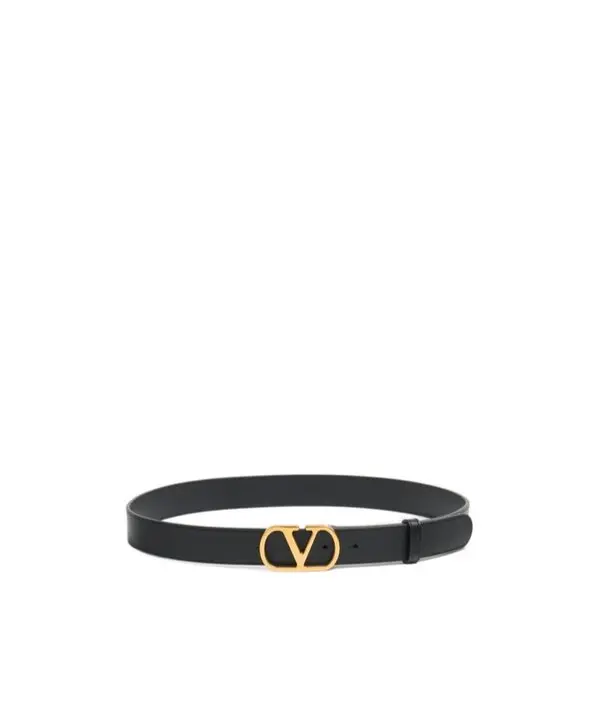 Valentino Garavani Vlogo Signature Buckle Belt - Black