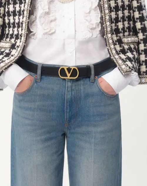Valentino Garavani Vlogo Signature Buckle Belt - Black