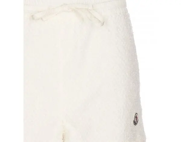 Moncler Logo Patch Tweed Shorts - White