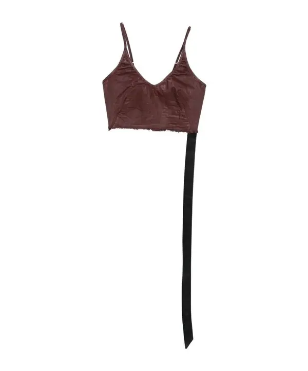 Rick Owens Fringed Crop Top - Red