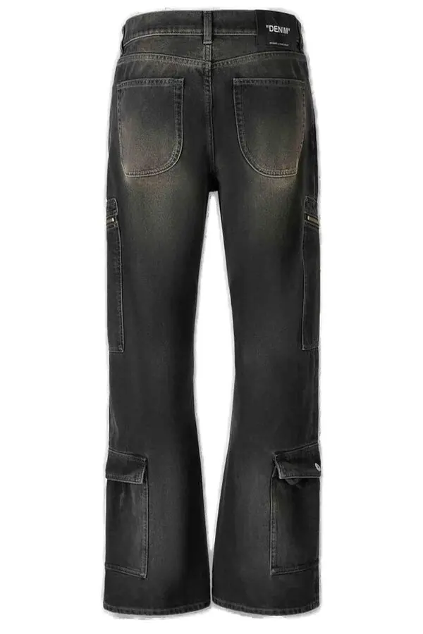 Off-White Cargo Jeans With Embossed Logo