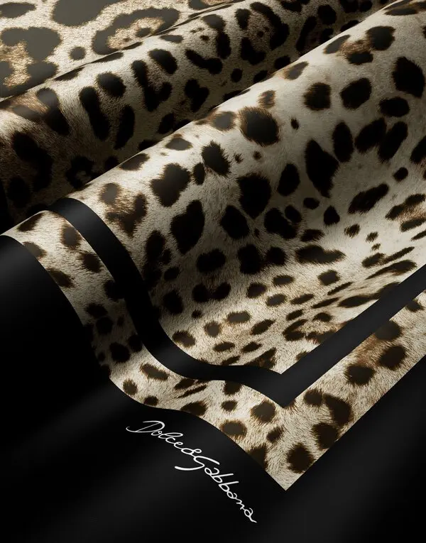 Dolce & Gabbana Dolce Gabbana Leopard Printed Scarf - Black