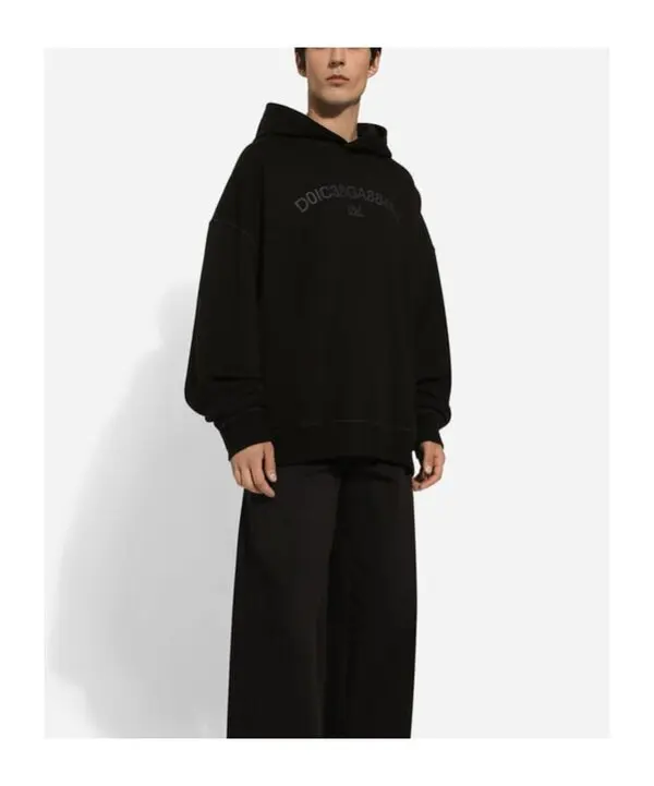 Dolce & Gabbana Printed Logo Hoodie - Black