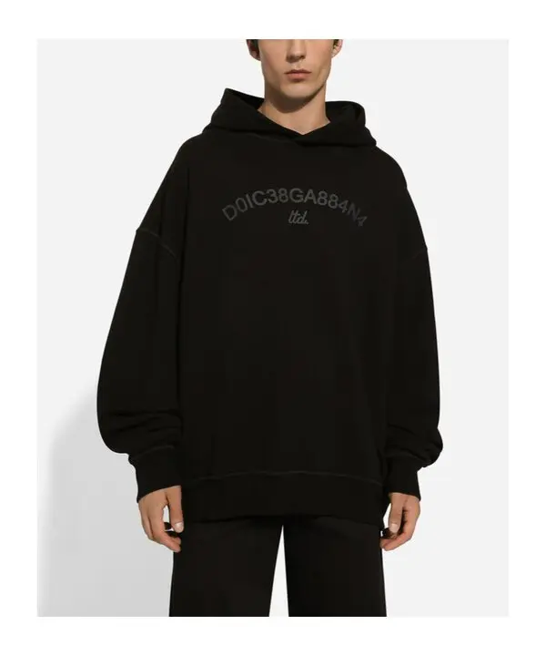 Dolce & Gabbana Printed Logo Hoodie - Black