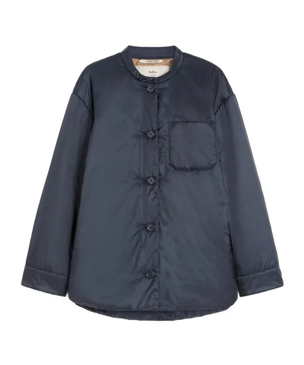 Max Mara Padded Shirt Jacket In Water-repellent Canvas - Midnight Blue