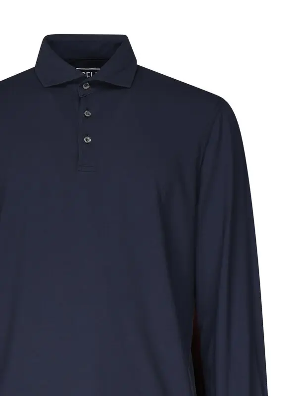 Fedeli Long Sleeve Polo Shirt - Black