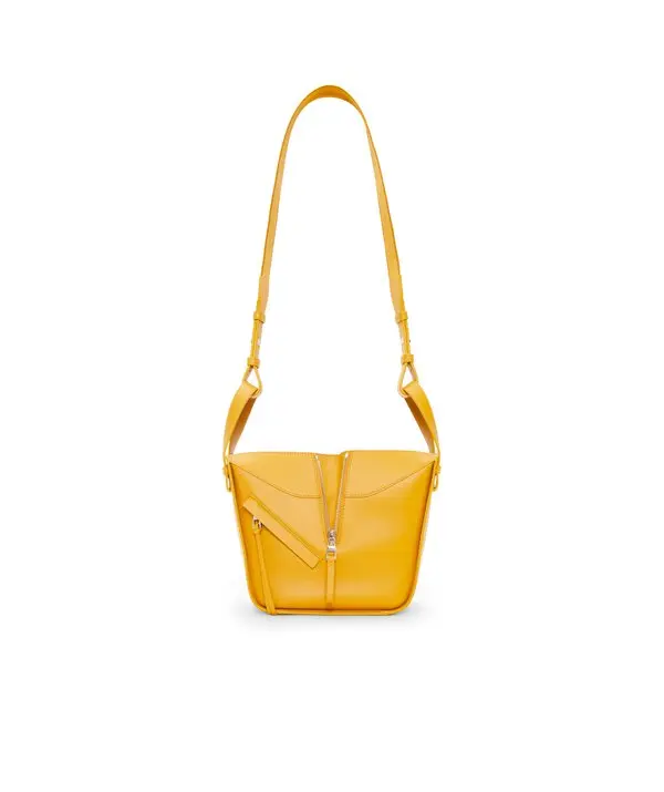 Loewe Compact Hammock Bag In Satin Calfskin - Yellow