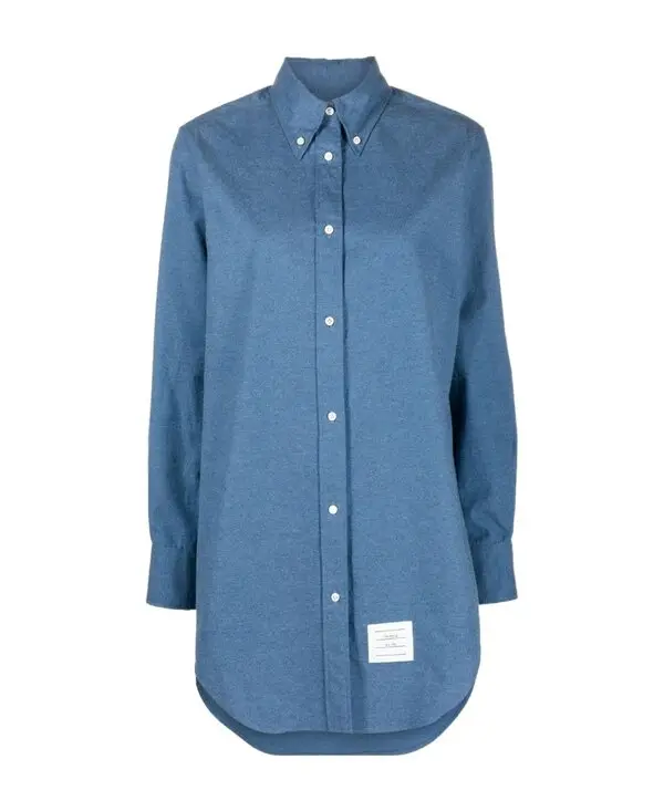 Thom Browne Collared Button-up Shirt Dress - Deep Blue