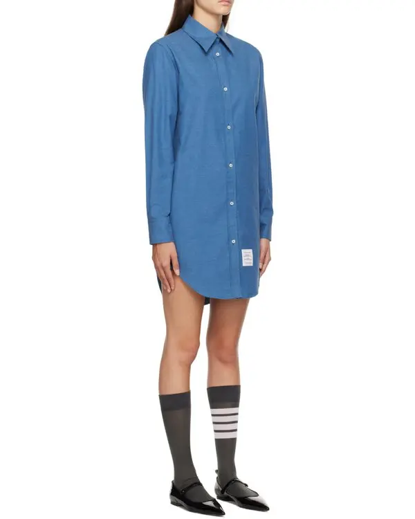 Thom Browne Collared Button-up Shirt Dress - Deep Blue