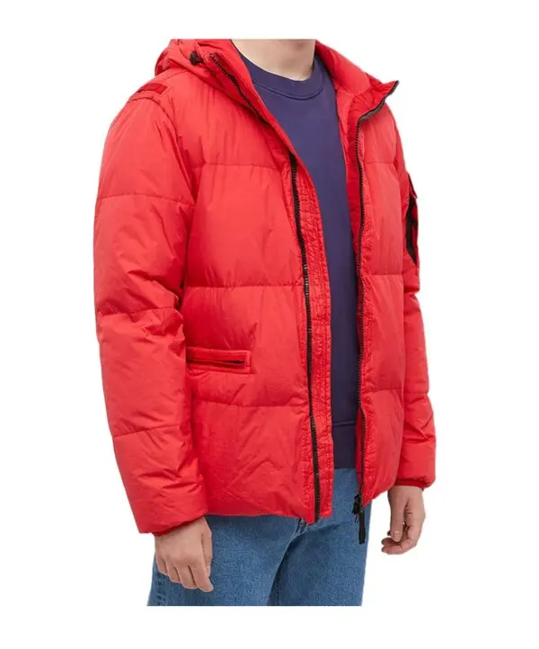 Stone Island Logo Patch Hooded Down Jacket