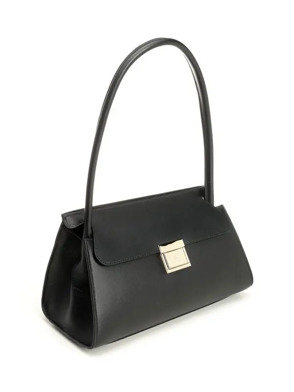 AMI Paris Small Mimi Bag With Engraved Logo Clasp - Black