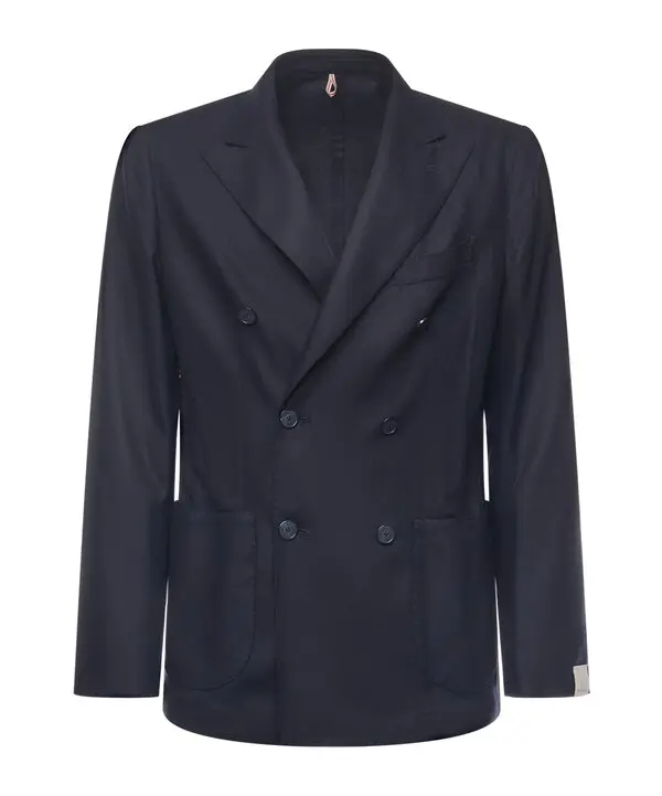 SANTANIELLO Peak Lapel Double Breasted Jacket