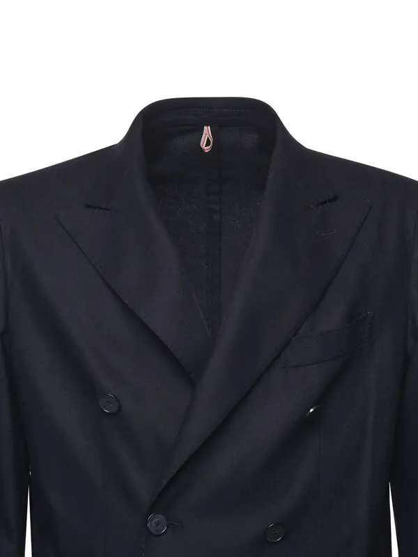 SANTANIELLO Peak Lapel Double Breasted Jacket