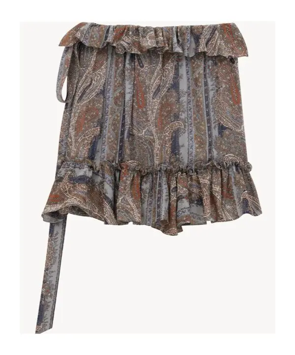 Saint Laurent Ruffled Wrap Miniskirt