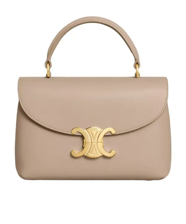 Celine Teen Nino Bag In Supple Grained Calfskin - Nude