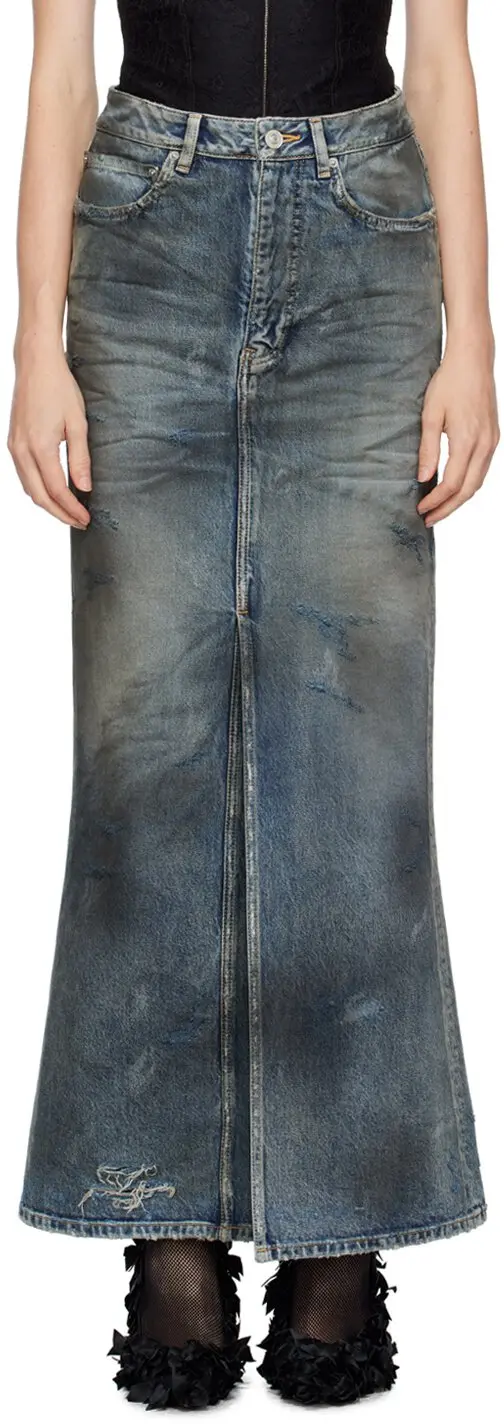 Balenciaga Faded Effect Maxi Skirt