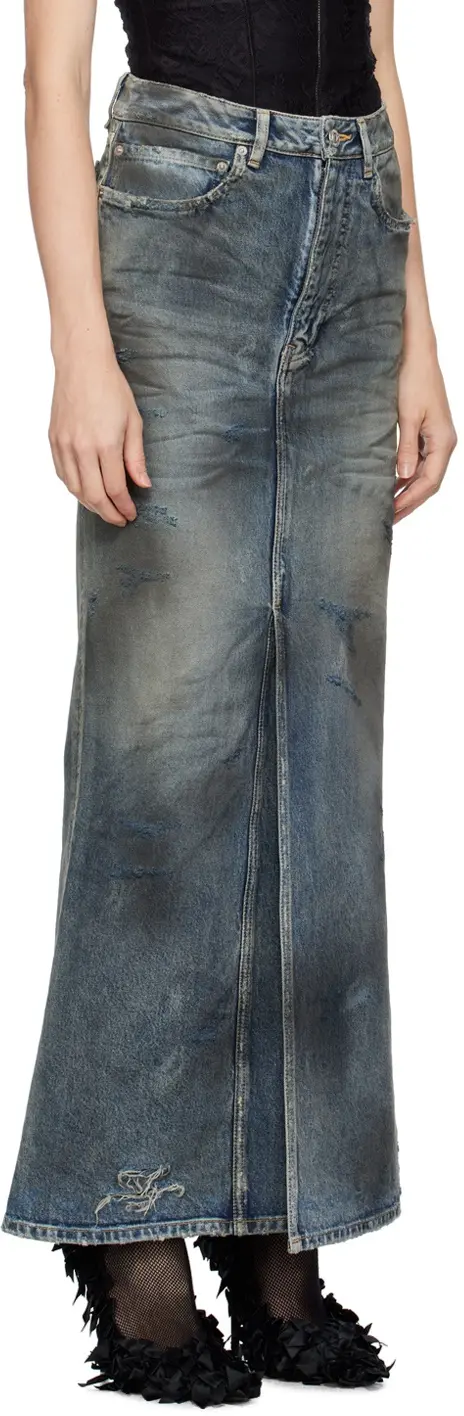 Balenciaga Faded Effect Maxi Skirt