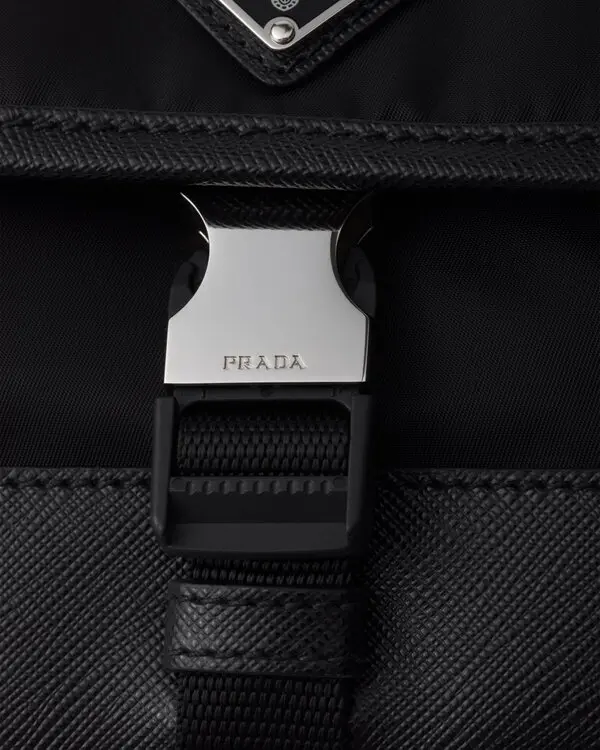 Prada Re-nylon And Saffiano Leather Shoulder Bag