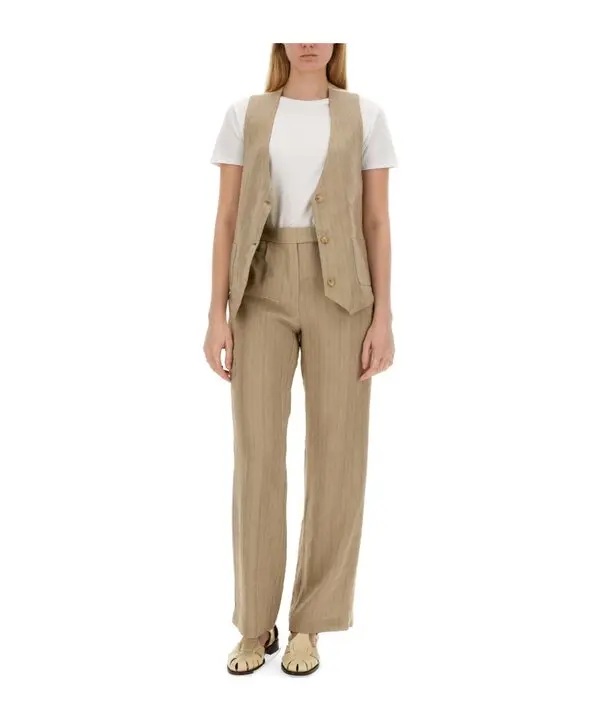 ALYSI Herringbone Straight Leg Trousers