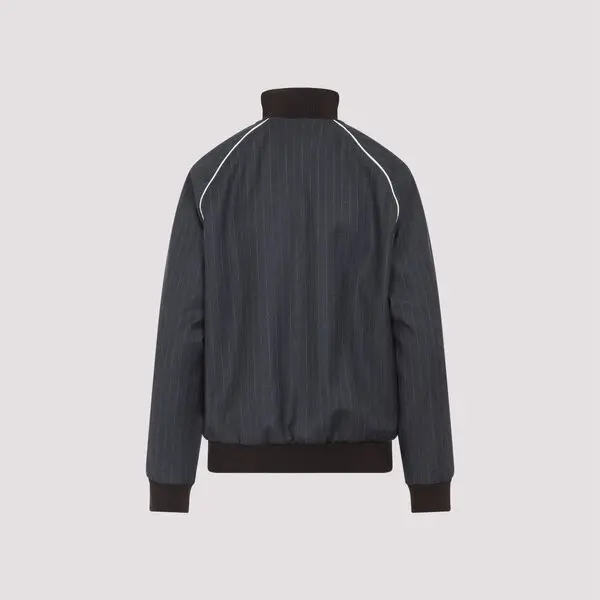 Miu Miu Pinstriped Zip-up Blouson Jacket - No