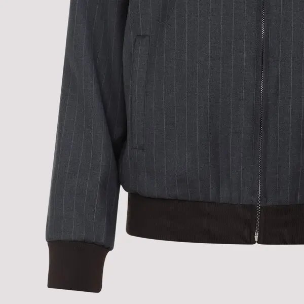 Miu Miu Pinstriped Zip-up Blouson Jacket - No