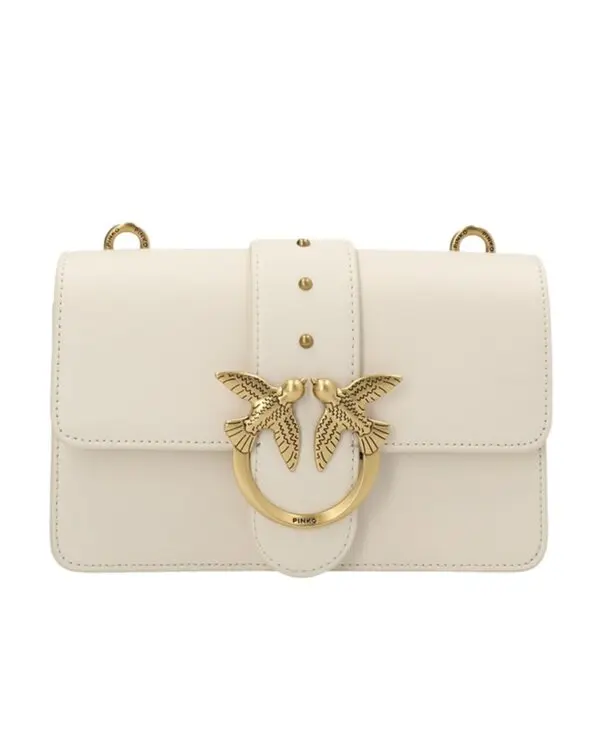 Pinko Love One Logo Plaque Mini Crossbody Bag - Nude