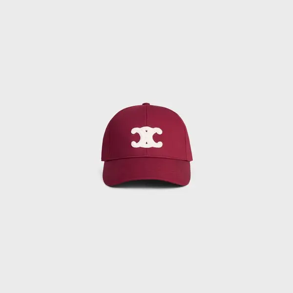 Celine Triomphe Baseball Cap In Cotton Gabardine - Red