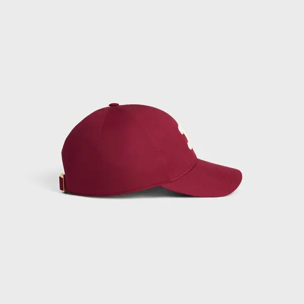 Celine Triomphe Baseball Cap In Cotton Gabardine - Red