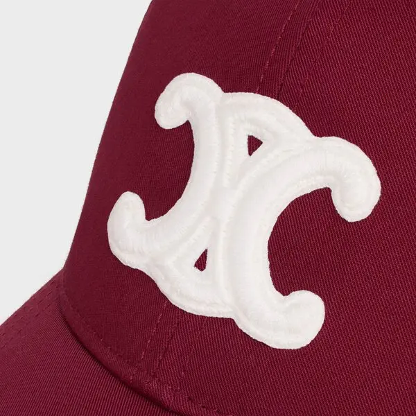 Celine Triomphe Baseball Cap In Cotton Gabardine - Red