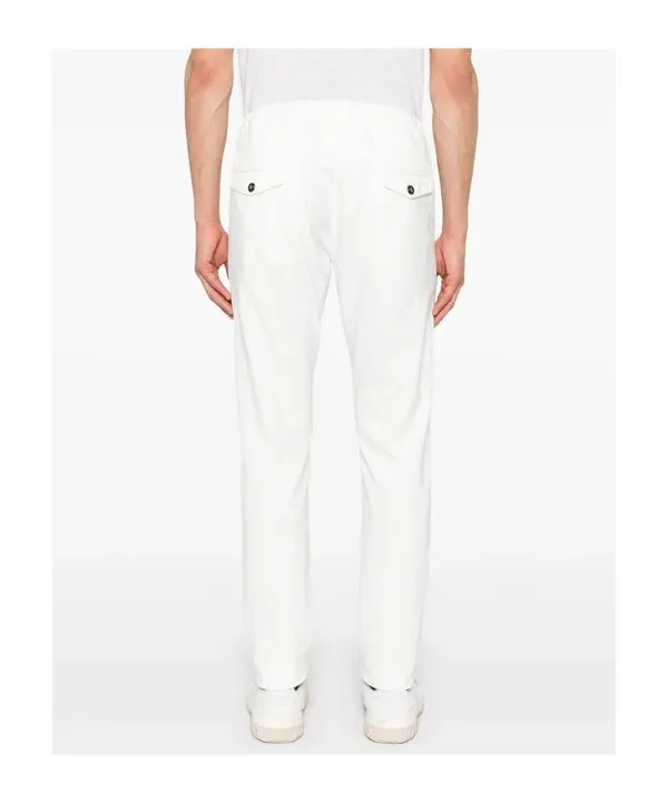 Eleventy Tapered Trousers With Drawstring Waist - White