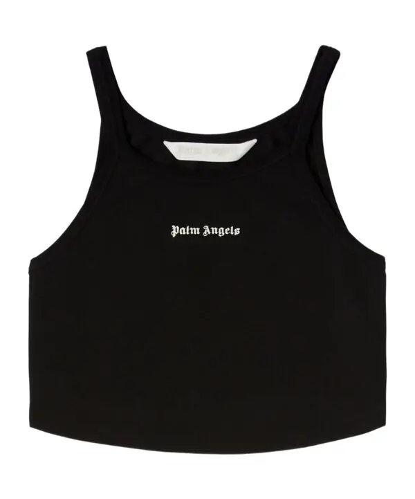 Palm Angels Logo Printed Crewneck Tank Top - Black
