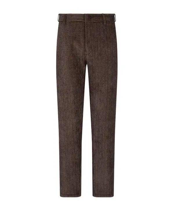Emporio Armani Corduroy Stripe Tailored Trousers - Brown