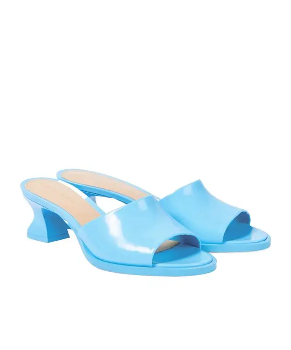 Bottega Veneta Cha Cha 50mm Leather Mules - Blue