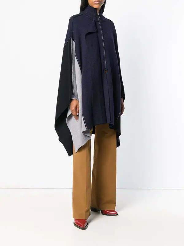 Chloé Asymmetrical Wool Cape