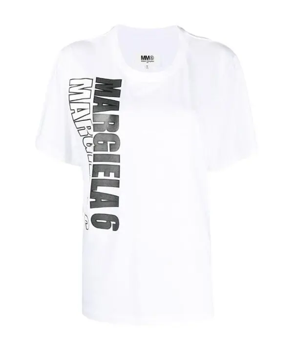 MAISON MARGIELA Logo-print Short-sleeve T-shirt - White