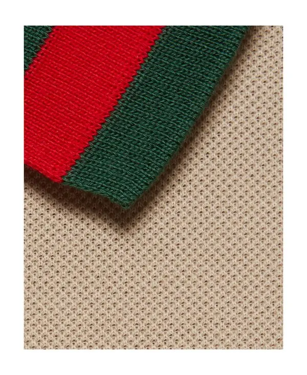 Gucci Cotton Piquet Polo With Web Collar