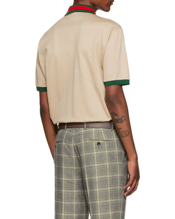 Gucci Cotton Piquet Polo With Web Collar
