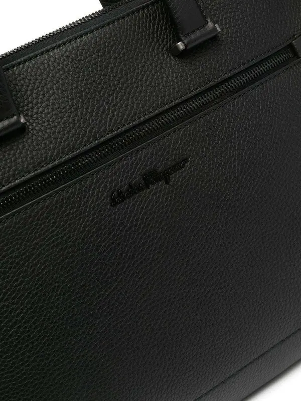 FERRAGAMO Logo Plaque Zipped Briefcase