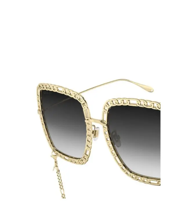 Gucci Chain-trimmed Square-frame Sunglasses