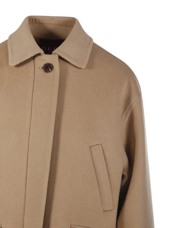 Gucci Long Sleeved Caban Jacket - Camel Brown