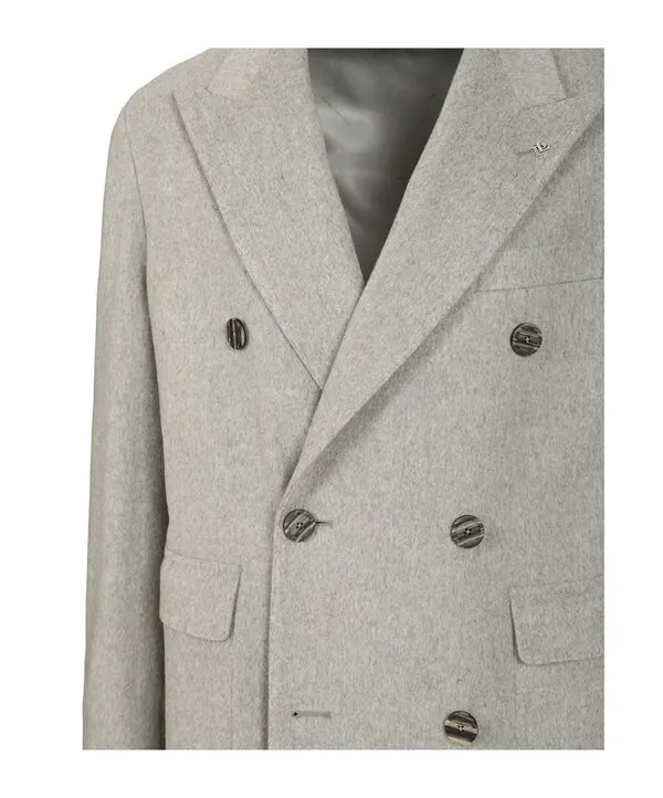 Tagliatore Double-breasted Patch-pocket Coat - Gray