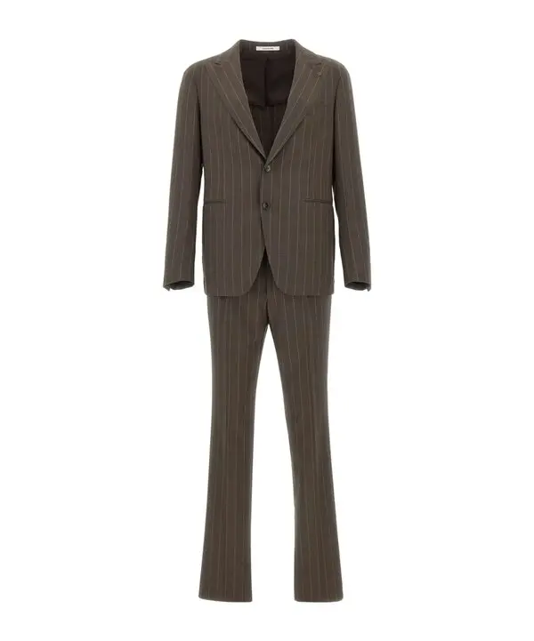 Tagliatore Pinstriped Two-piece Suit - Brown