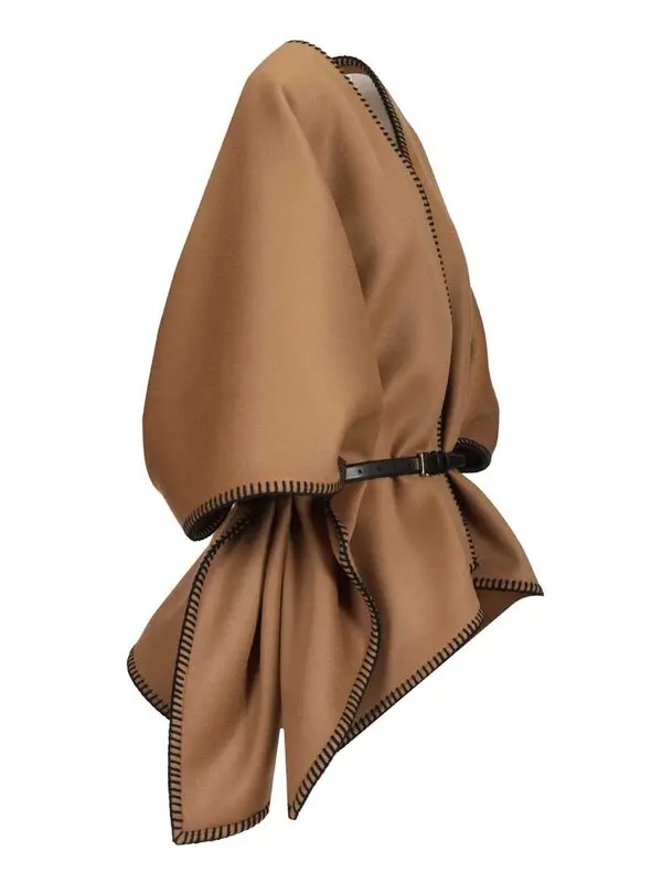 Max Mara Colomba Belted Cape - Brown