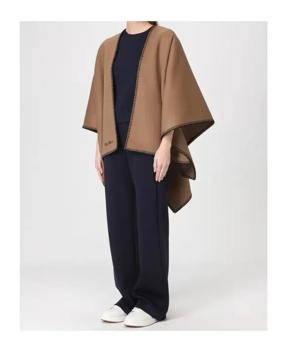 Max Mara Colomba Belted Cape - Brown