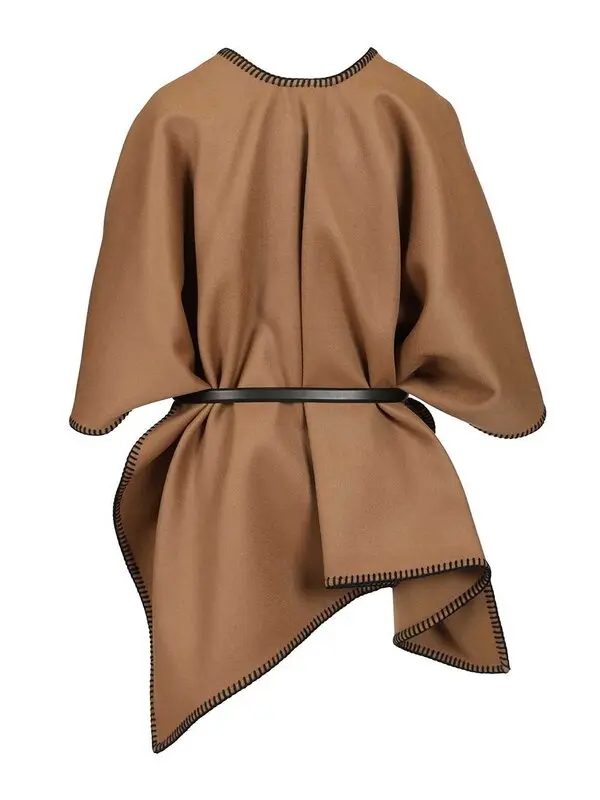 Max Mara Colomba Belted Cape - Brown
