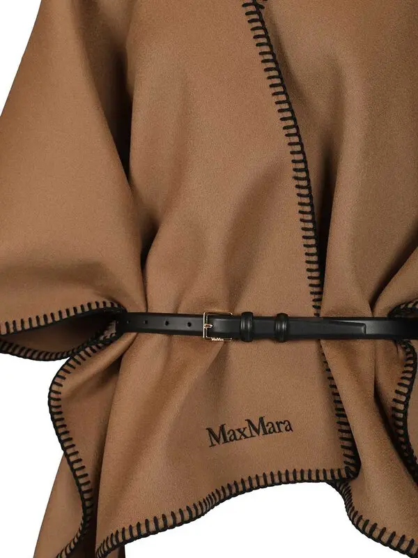 Max Mara Colomba Belted Cape - Brown